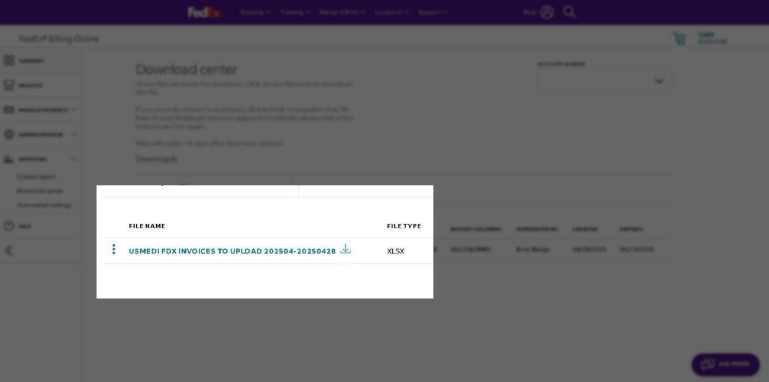 How to download FedEx invoice data | Threecolts